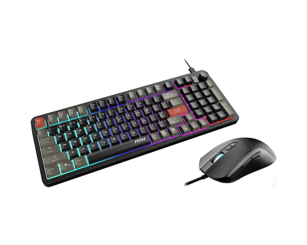 MSI Forge GK110 & GM320 Combo - Gaming Keyboard & Mouse Set, Membrane Switches, 1.5m USB-A to C ...